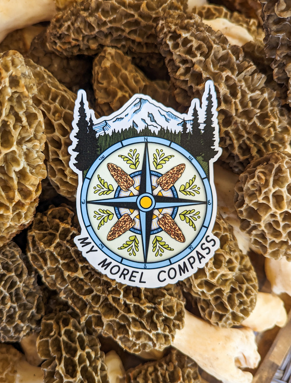 My Morel Compass | Funny Morel Mushroom Sticker – Mushroom Marauder