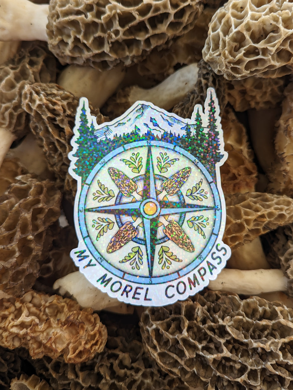 My Morel Compass | Funny Morel Mushroom Sticker – Mushroom Marauder